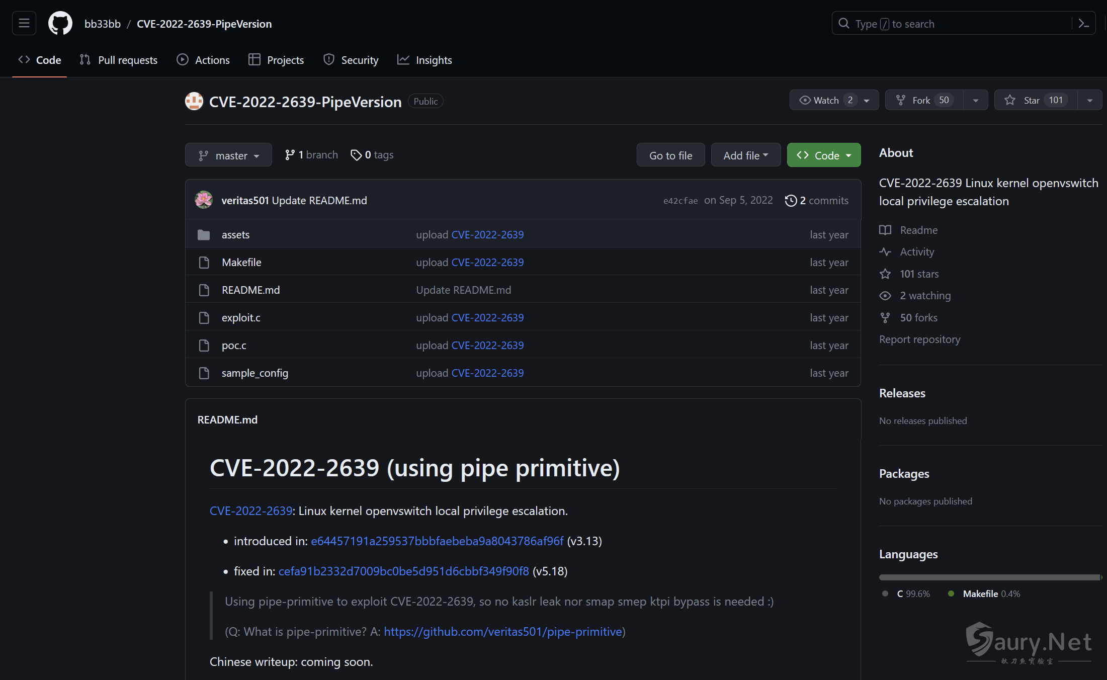 Linux openvswitch权限提升漏洞 #CVE-2022-2639-秋刀鱼实验室